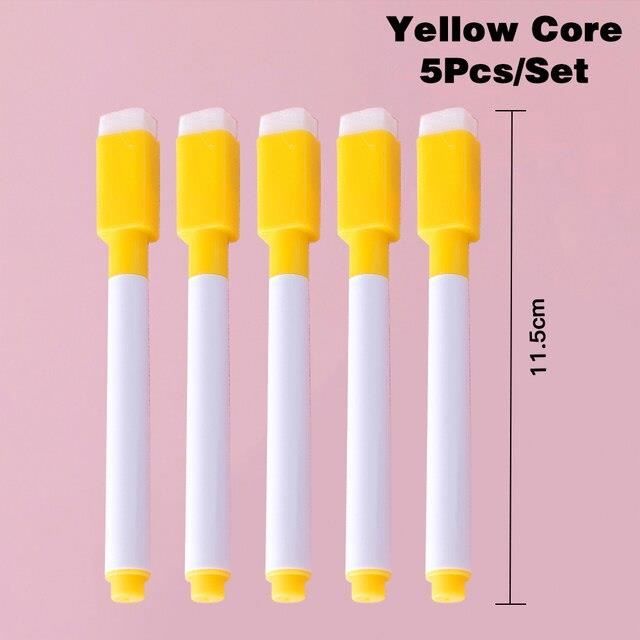 Tableau effaçable,Yellow Core 5Pcs--5 Pièces-ensemble Effaçable Tableau ...