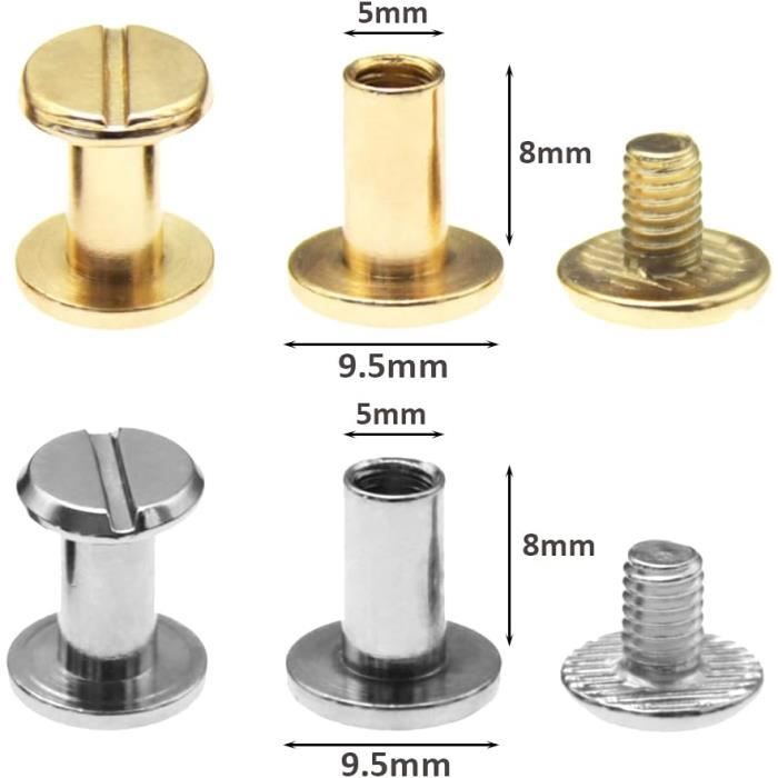 Rivet A Visser 60 Paires Rivets Pour Cuir Rivet Couture Rivet Cuir ...