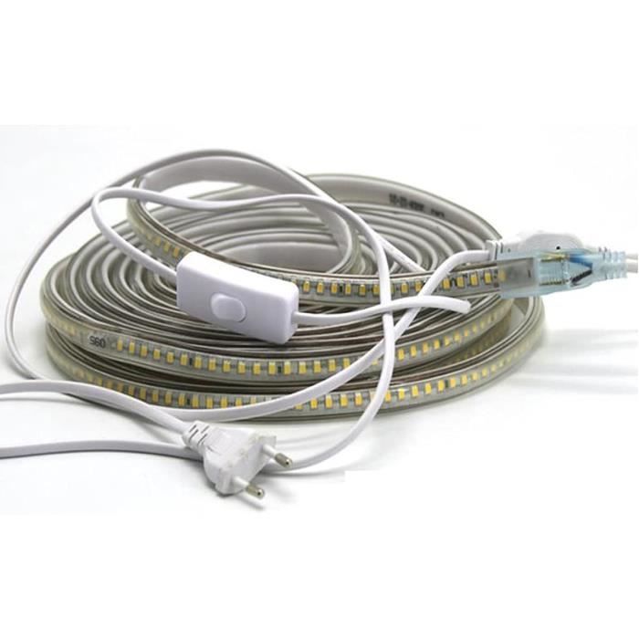 Ruban Led 12M Avec Interrupteur 230V - Blanc Chaud, 2835 Smd 144 Leds-M ...