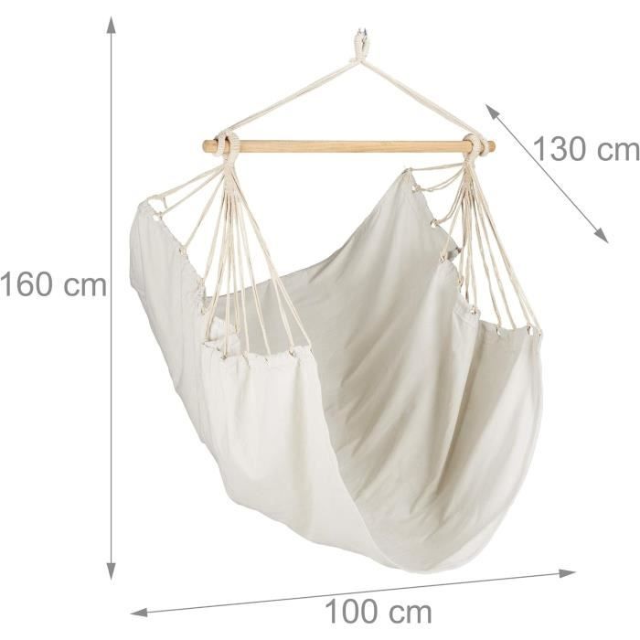 , Beige Hamac, Fauteuil Siège Suspendu En Coton Pour Enfants Et Adultes ...