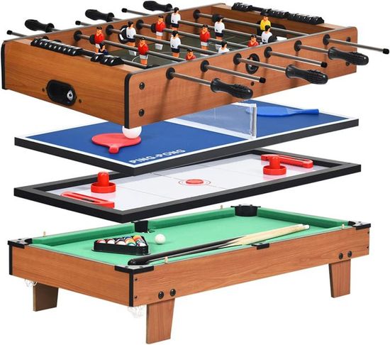 GOPLUS Table Multi-jeux, Table de Jeu Combinée 4en1 avec Accessoires ...