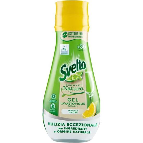Svelto Gel lave-vaisselle Ecolabel avec citron, paquet économique, 36 ...