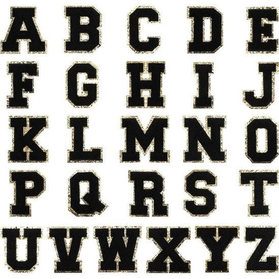 26 Pièces Lettres De L'Alphabet De A À Z Thermocollantes, Écussons ...