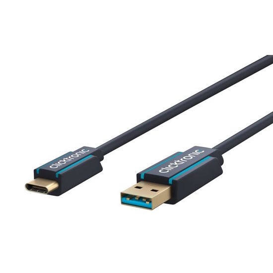 Clicktronic USB 2.0 Câble de raccordement [1x USB 3.0 mâle type A - 1x ...