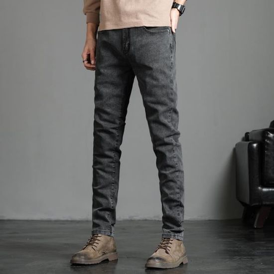Jean homme jean classique stretch pantalon droit slim pour hommes ...