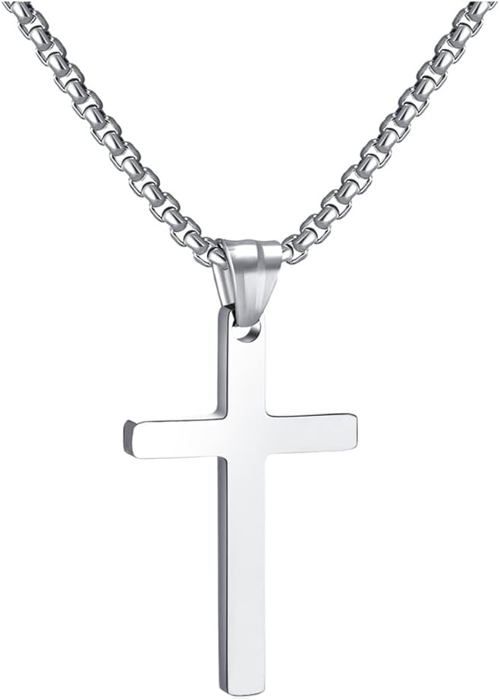Croix Chaîne Hommes Croix Pendentif Acier inoxydable Garçons Pendentif ...