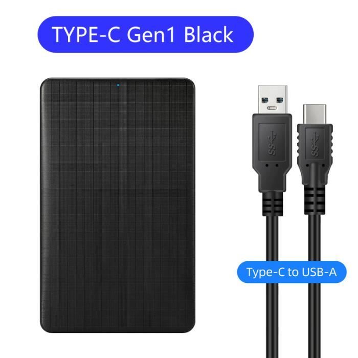 Type-C Gen1 Black - Boîtier Transparent pour disque dur SATA Hdd, type ...
