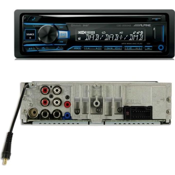 ALPINE CDE-205DAB autoradio 1 din récepteur stéréo dab/cd/usb/flac avec ...