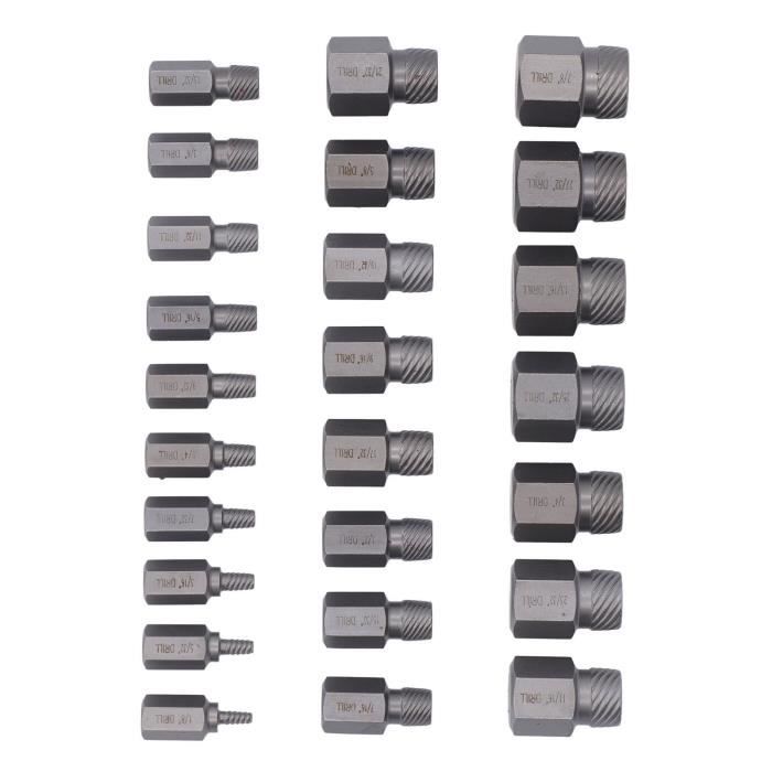 Kit d'extracteur de vis endommagé - ASHATA - 25 pièces - Acier chrome ... Kit d'extracteur de vis endommagé - ASHATA - 25 pièces - Acier chrome ...
