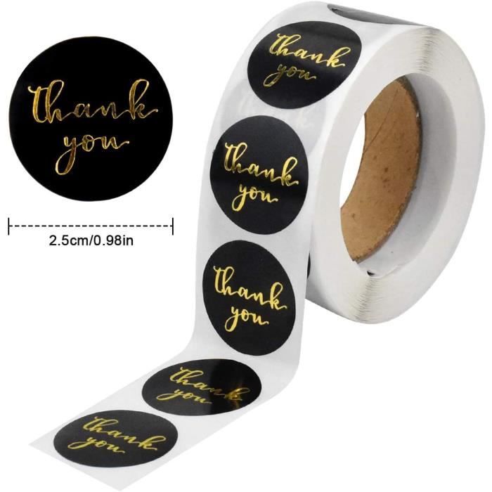 500 pièces Merci Stickers Thank you Sticker 1 pouces Self-Adhesive ...