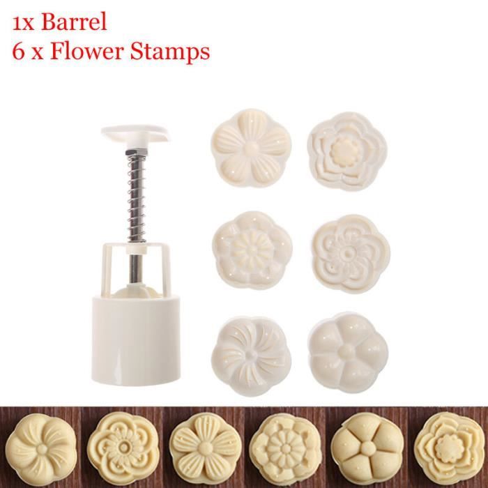 Rouleau à pâtisserie,Timbres 3D pour décoration de gâteau de lune,6 ...