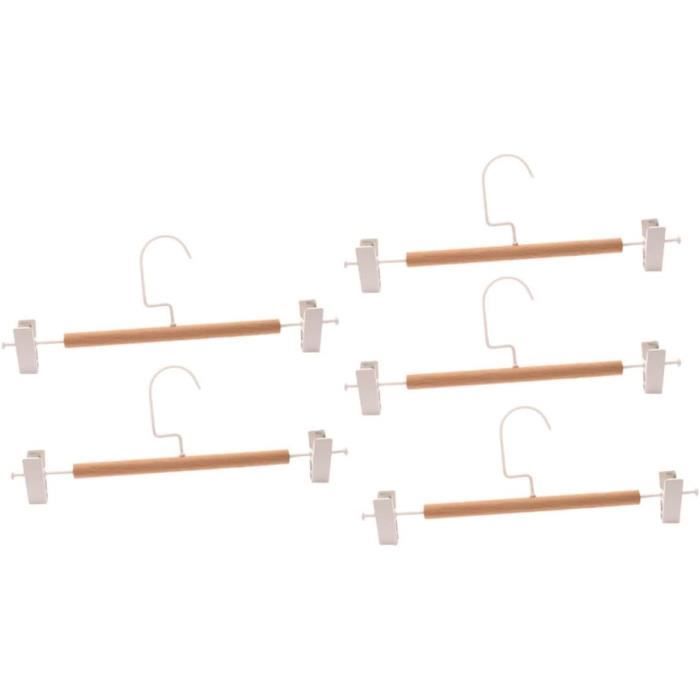 5 Pièces En Fer Forgé Cintre En Bois Pour Pantalons Cintres En Métal ...