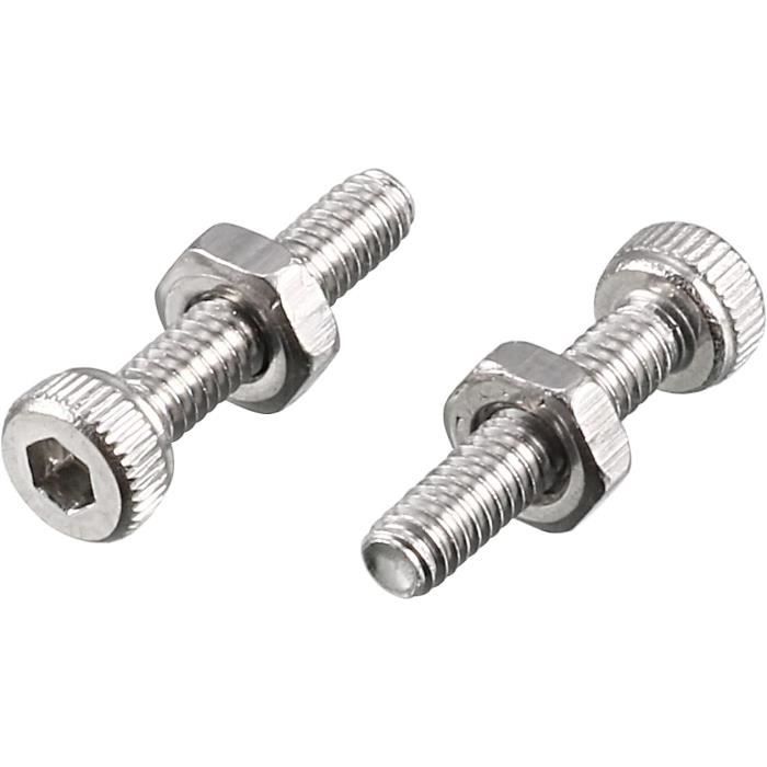 Sourcingmap M2 x 10 mm moleté Tête hexagonale Socket Cap Vis Boulons Écrou Lot de 50 pcs.[Q434 ...