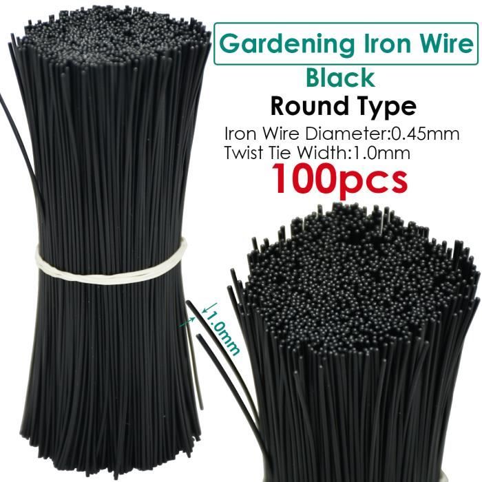 10 cm - Noir-100pcs - Attaches de câble de jardinage rondes, fil de fer ...