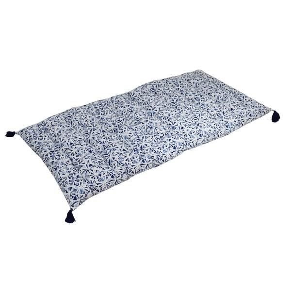 DEKO & CO Long coussin avec pompons imprimés - 60 x 120 cm - Bleu ...