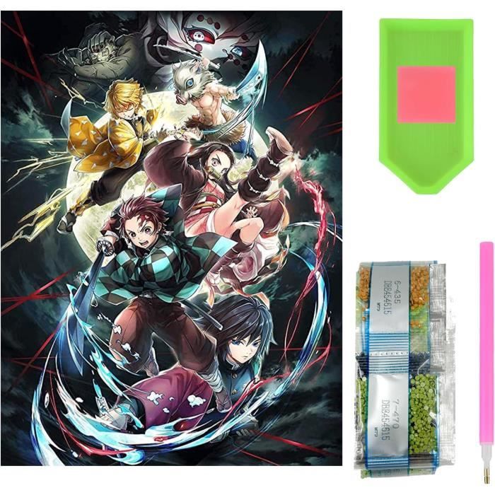 Diamond Painting Demon Slayer, 5D Diamond Painting Anime Tanjiro Nezuko ...