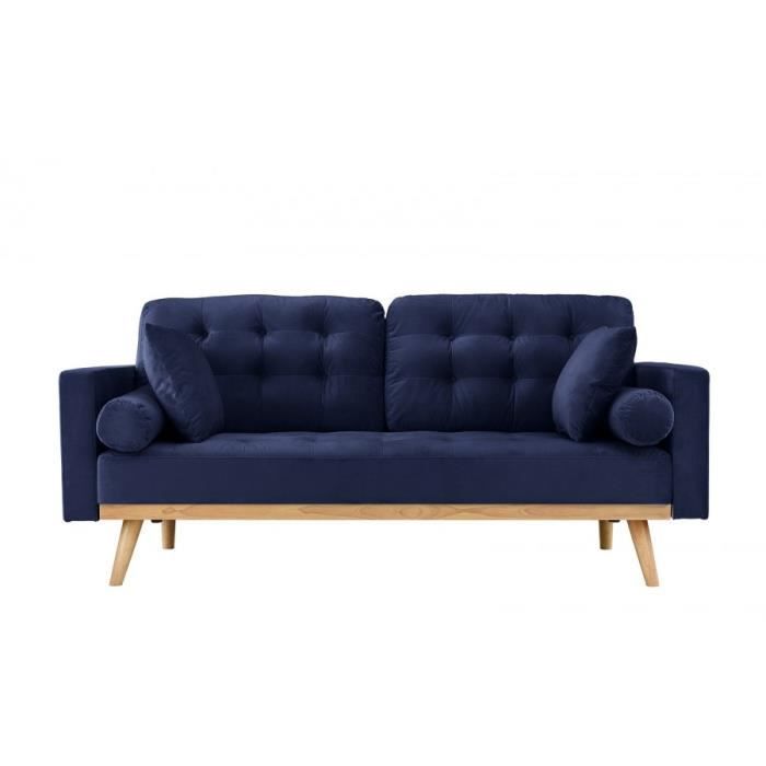 Canapé design scandinave bois PISTOL - Bleu - Cdiscount Maison