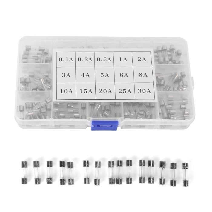 GOTOTOP Assortiment de fusibles en verre 150 pièces fusible en verre 5x20mm 0.1A-30A bonne ...