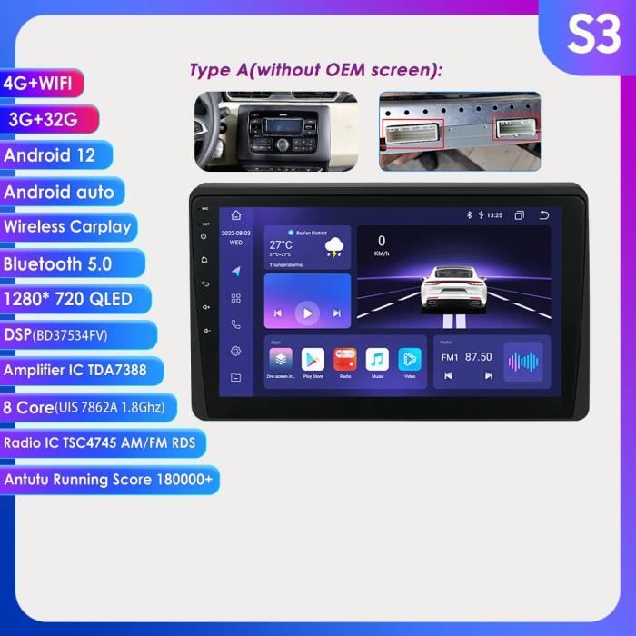 3+32G 2din Android 12 GPS autoradio pour Renault Duster HM 2 2020 2021 Arkana 1 2019 multimédia ...