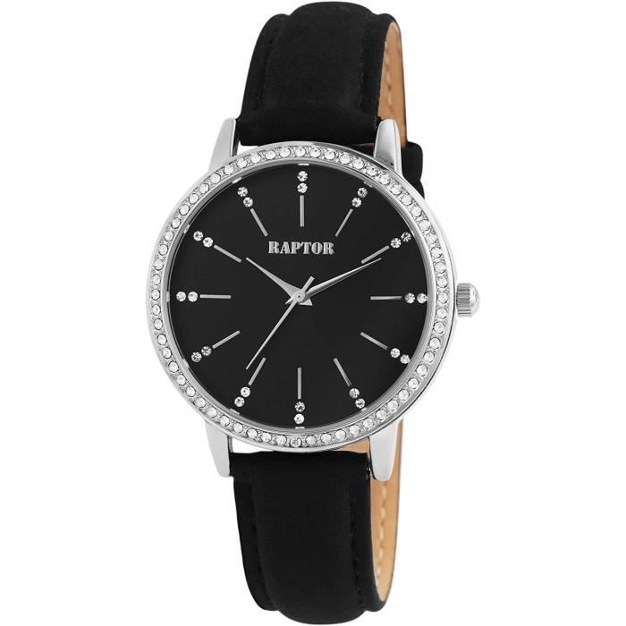 Montre - RAPTOR - RA10176 - Cuir véritable - Strass scintillants ...