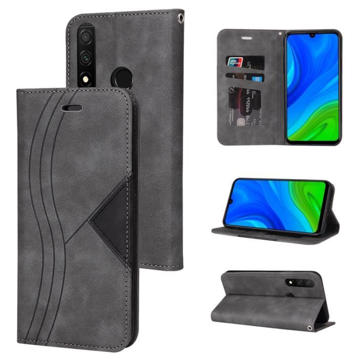 Pour Huawei P smart 2020 6.21" Housse Gris De magnétique Flip Housse ...
