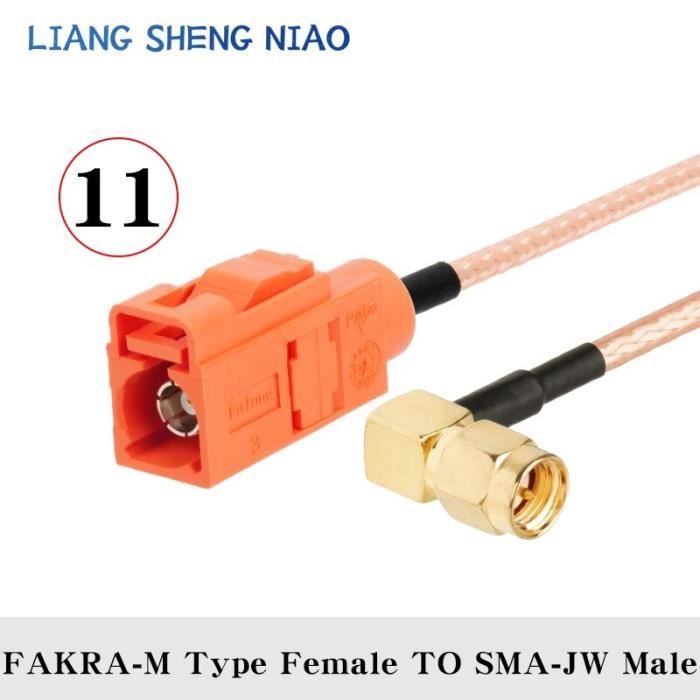 Câble coaxial RG316 FAKRA M TYPE à SMA mâle femelle,connecteur RF CriAJfor,antenne GPS 6G FAKRA ...
