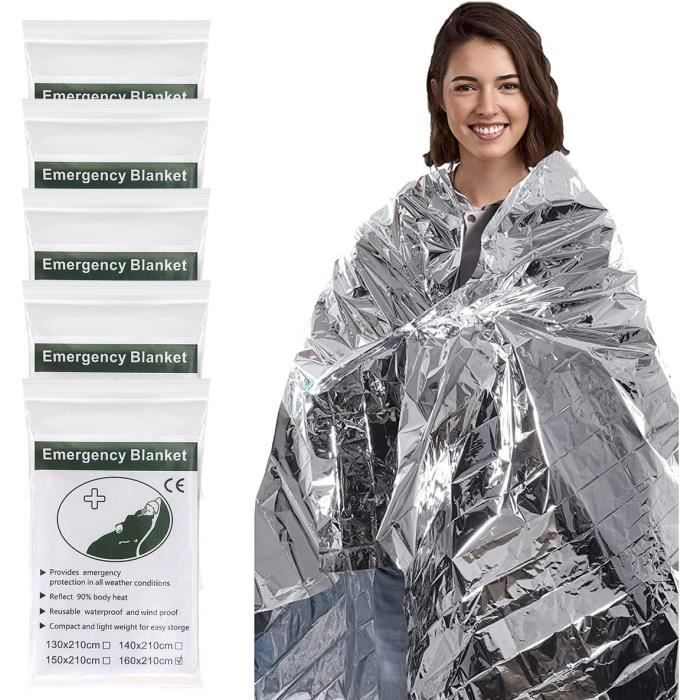 6 Pcs Couverture De Survie, Couvertures De Survie Or-Argent Thermique ...