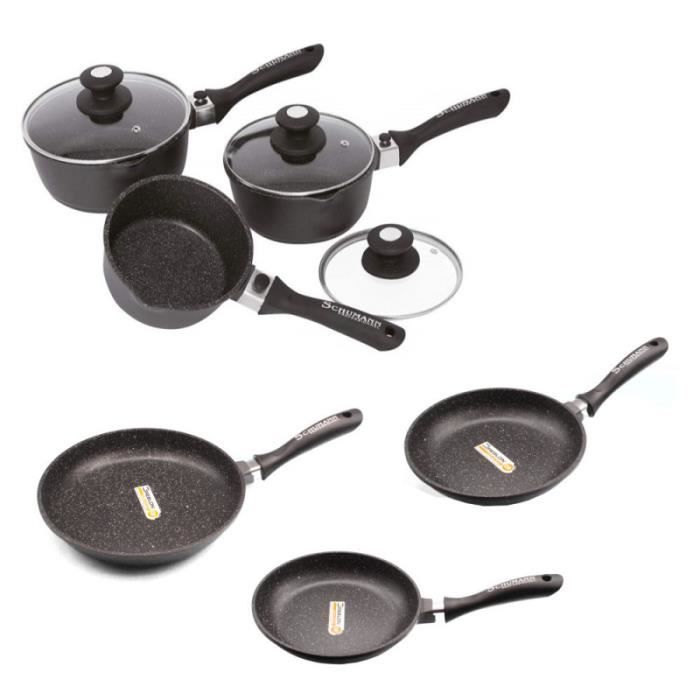 3 CASSEROLES 16/18/20 CM MANCHES AMOVIBLES ET 3 POÊLE MANCHE FIXE 20/24/28 CM SCHUMANN ...