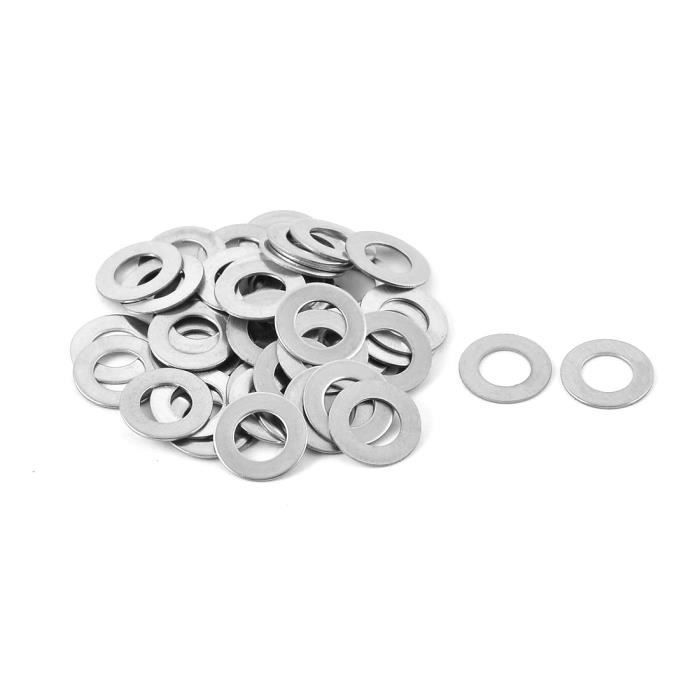 SOURCING MAP 50Pcs Rondelle Plate M6 x 12mm x 0,5mm en acier inoxydable ...