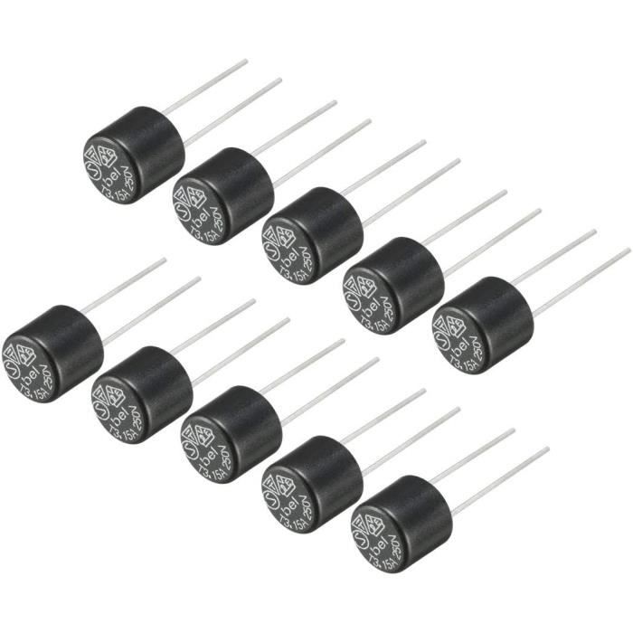 Sourcing map 10Pc Plongeon Monté Lente Cyline Micro Fusible T3.15A 3 ...