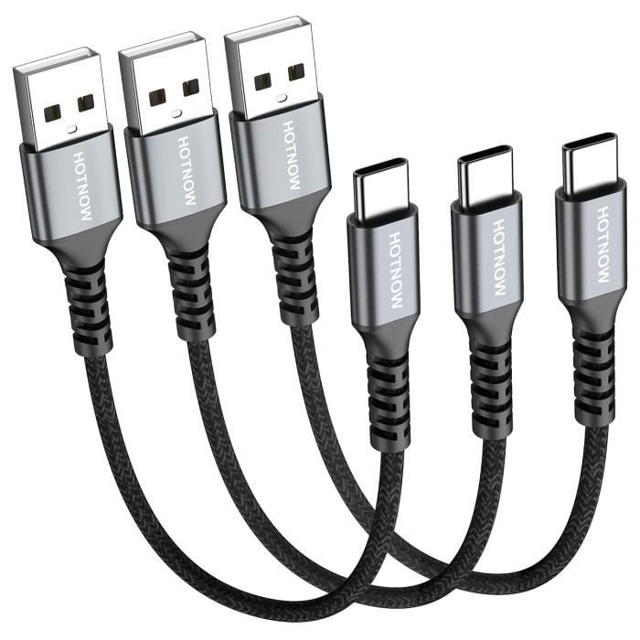Court Câble Usb C 30 Cm 3 Pcs, 0,3 M Câble De Charge Rapide Usb - C ...