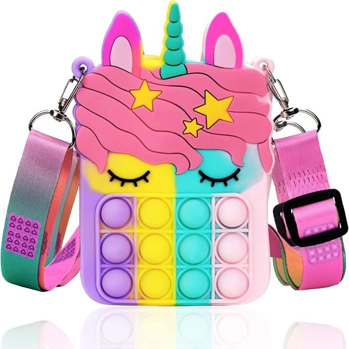 Pop Sac It, Pop-It Push Bubble Fidget Toy Sac à Bandoulière pour Filles ...