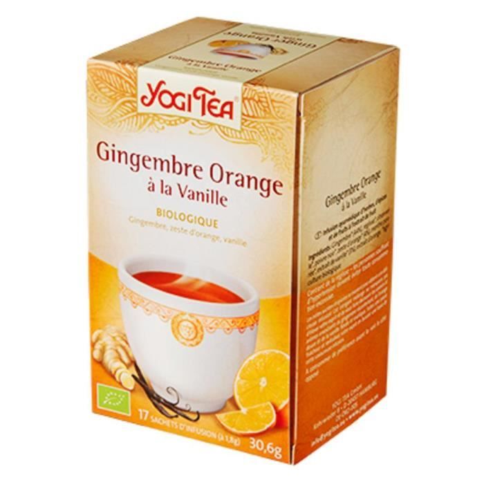 Infusion Gingembre, Orange à La Vanille Bio - 17 Infusettes Yogi Tea ...