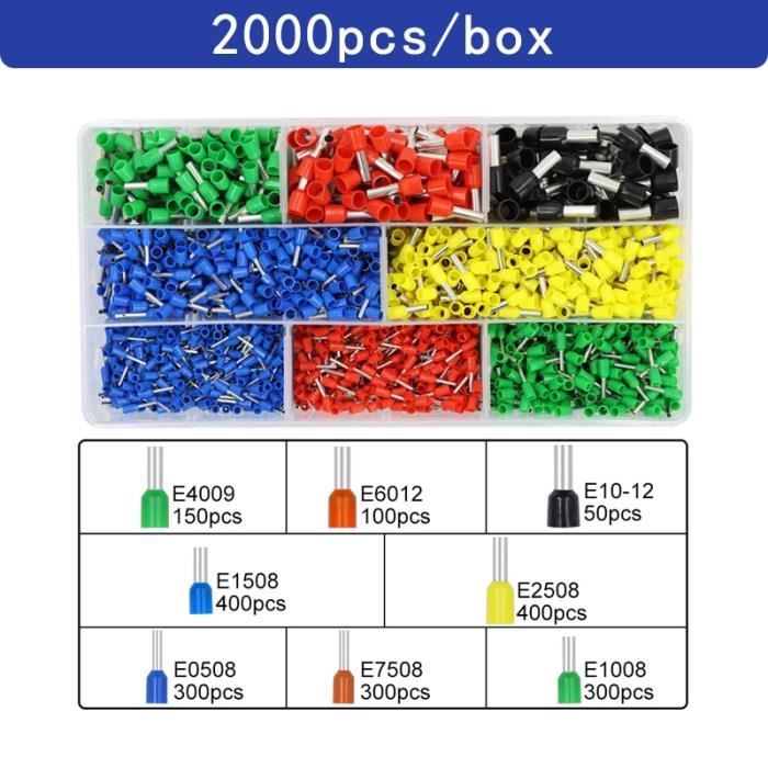 COSSE ELECTRIQUE,2000pcs box--Terminal tubulaire en boîte divers styles ...