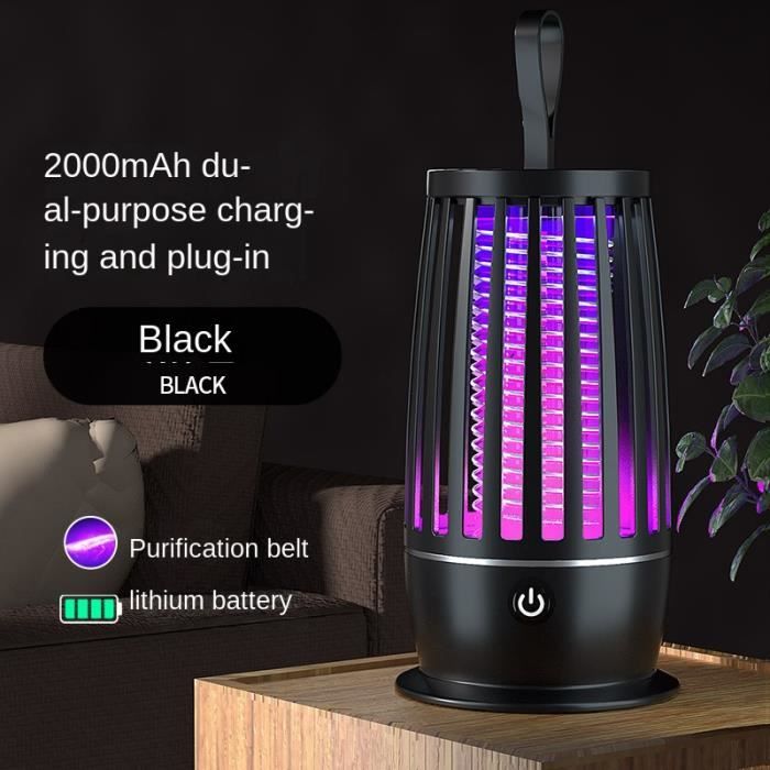 LAMPE ANTI-INSECTE,C Black Rechargeable--Mosquito Killer Lamp Electric ...