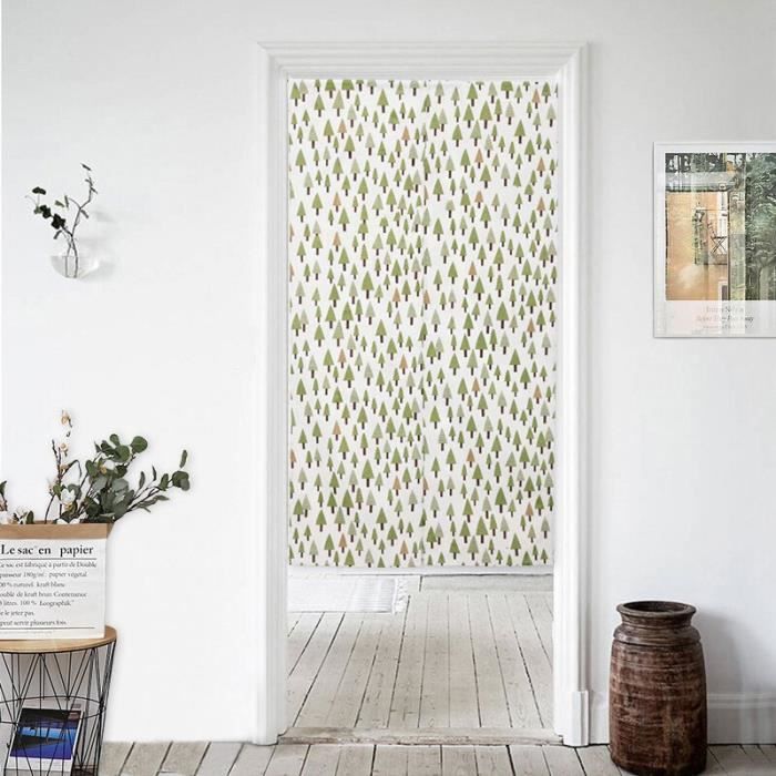 RIDEAU DE PORTE,10-90x180cm--Rideau de porte occultant en coton et lin ...