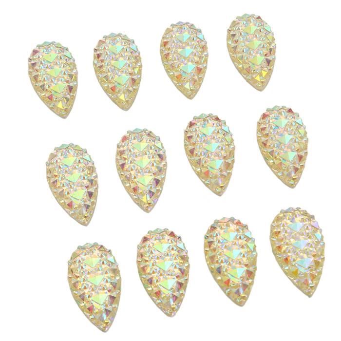 Strass à coudre 12 pièces coudre sur strass Double trou cristal clair ...