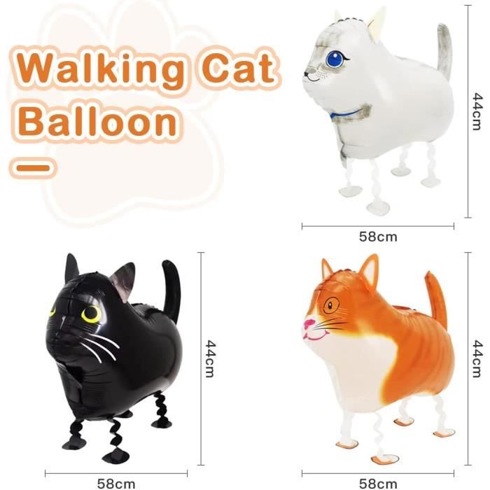 3 Pcs Ballon Helium Chat,Ballon De Chat,Chatons Aluminium Ballon ...