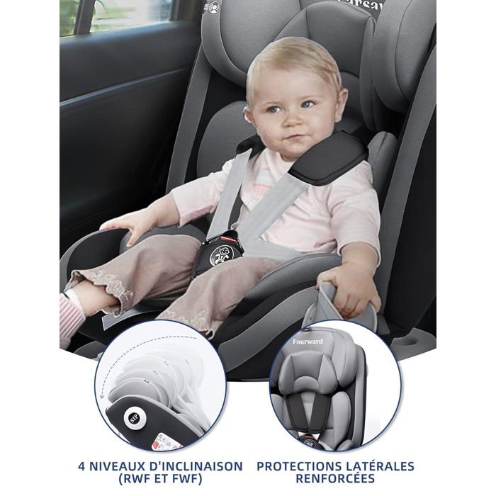 Siège auto bébé/enfant pivotant à 360° avec ISOFIX FOURWARD Évolutif de ...