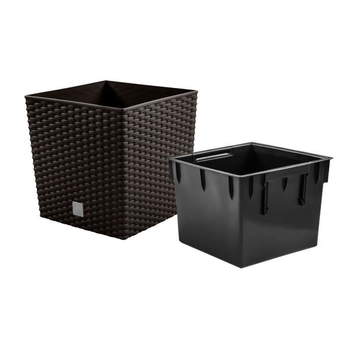 Prosperplast Pot de fleurs avec insert 11L Rato Low DRTS265L umbra ...