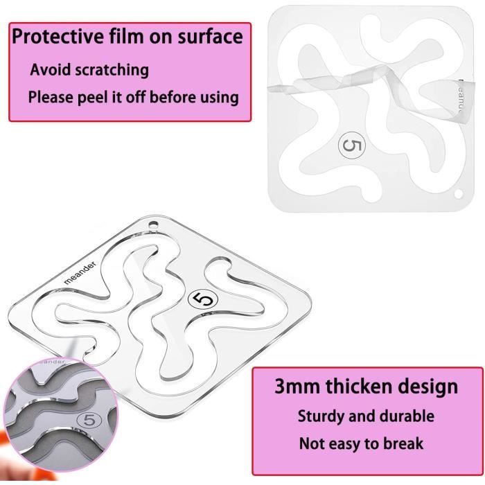 Lot De 3 Gabarits De Matelassage En Acrylique Pour Matelassage À ...