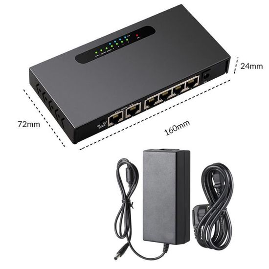 Prise UE - Double commutateur réseau HUB Ethernet RJ45 100Mbps ...