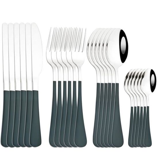 Couteau de table,service de table en acier inoxydable 304,24 pièces,or ...