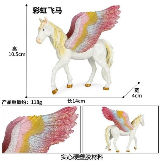 Figurine Miniature - terra - Pégase arc-en-ciel - Multicolore - Pour ...
