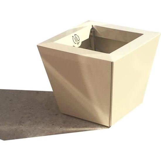 Pot De Fleurs En Aluminium-Composite, Couleur (Ivoire Brillant), Évasé ...