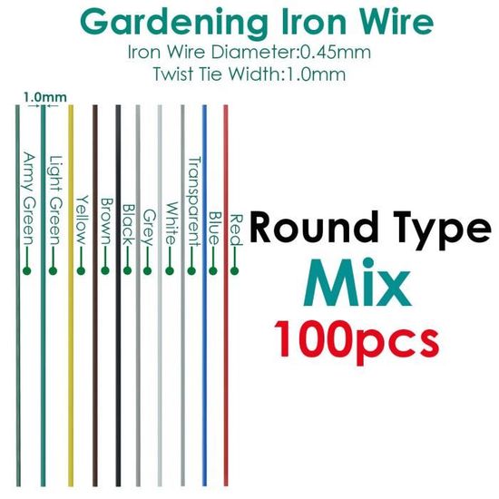 Attaches de câble de jardinage - Mix - 100pcs - Fil de fer réutilisable ...