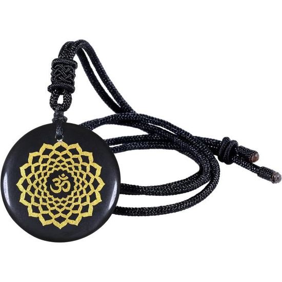 Pendentif En Obsidienne Ronde Avec Cordon Ajustable, Collier De Cristal, Bijoux Unisexe En ...