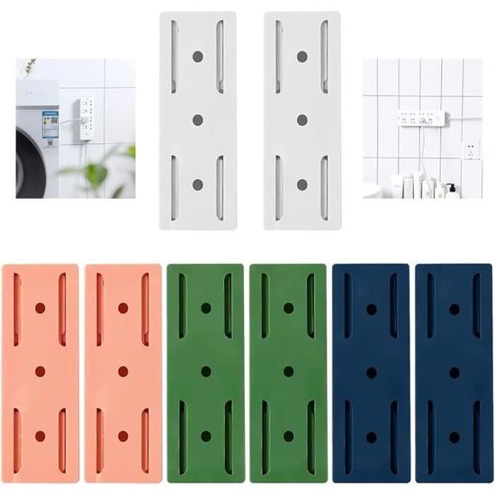 8 Pièces Support Adhesif Mural Multiprise, Support De Prise De Courant ...