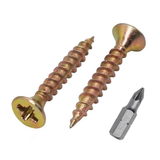 Lot De 2500 Vis À Bois En Acier Zingué Jaune 3,0 X 16 Mm, Vis À ...