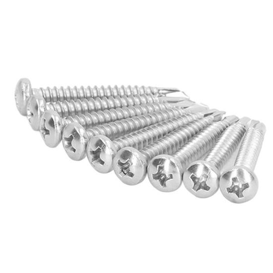 Zerone Ensemble de vis autoperceuses 50 pièces vis auto-perceuse tête ronde 304 attaches en ...